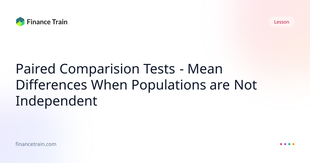 Paired Comparision Tests - Mean Differences When Populations are Not ...